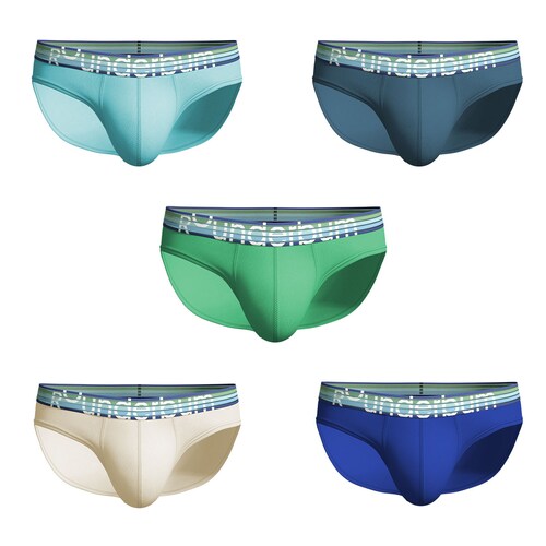 Set 5 Pack Trusas Brief Rounderwear para Hombre