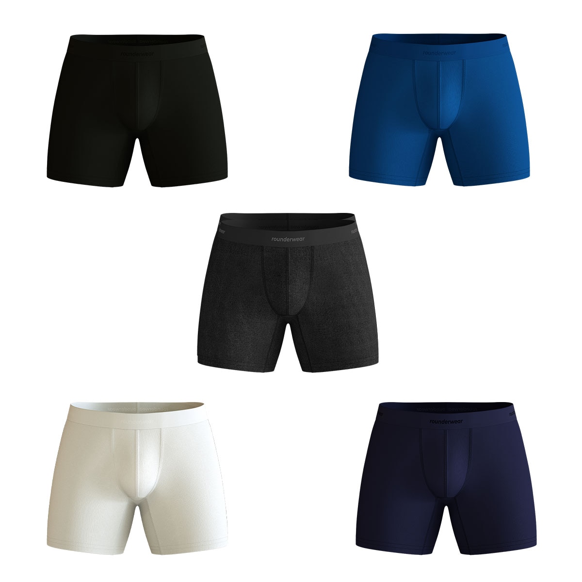 Set 5 Pack Bóxer Brief Rounderwear para Hombre