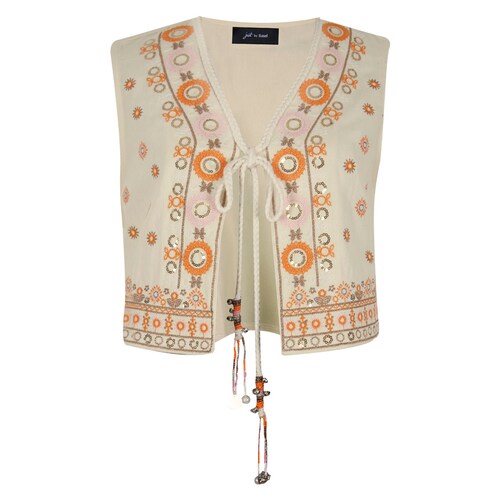 Chaleco Estilo Boho Bordado Just By Basel para Mujer Petite