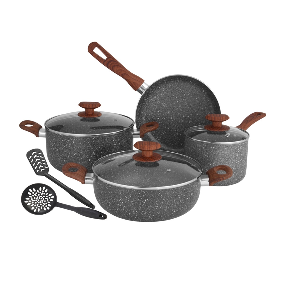 Batería Stone Madera 9 Pzs Lamex 68198