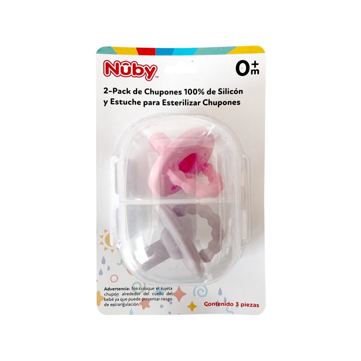 2-Pack de Chupones 100% de Silicón con Estuche Nuby