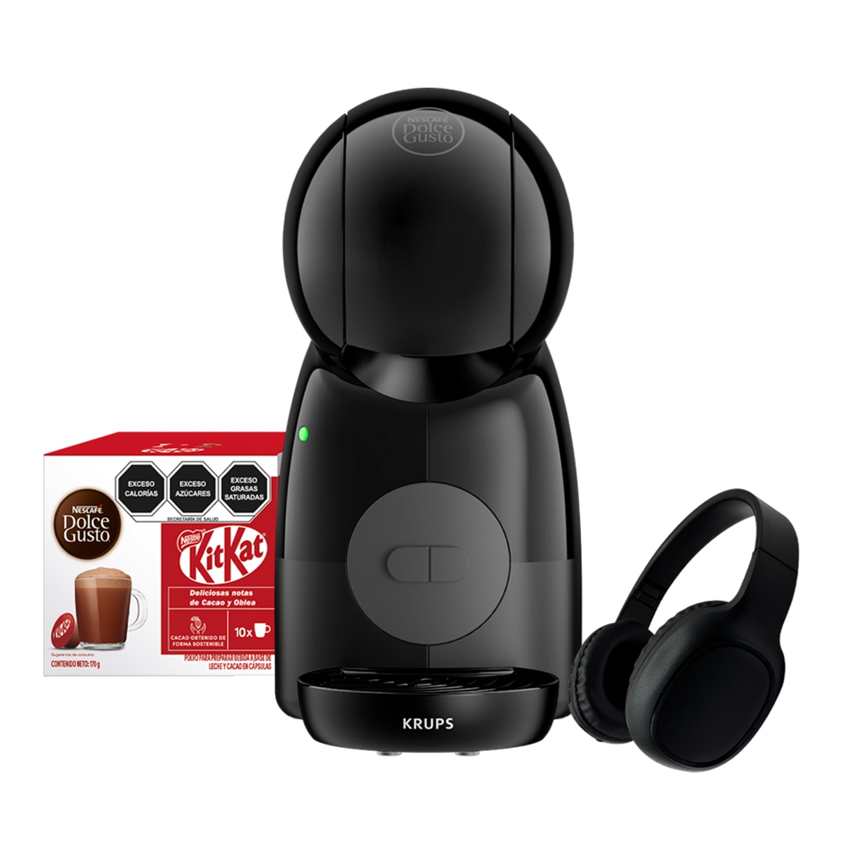 Cafetera Cápsulas Combo Kit Kat Audífonos Tefal