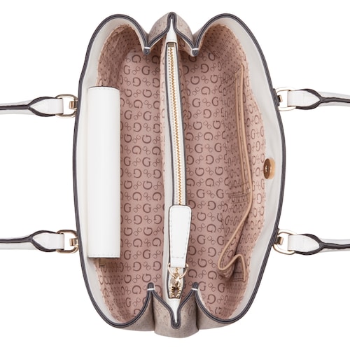 Bolso Guess Satchel Rosa Logo para Mujer