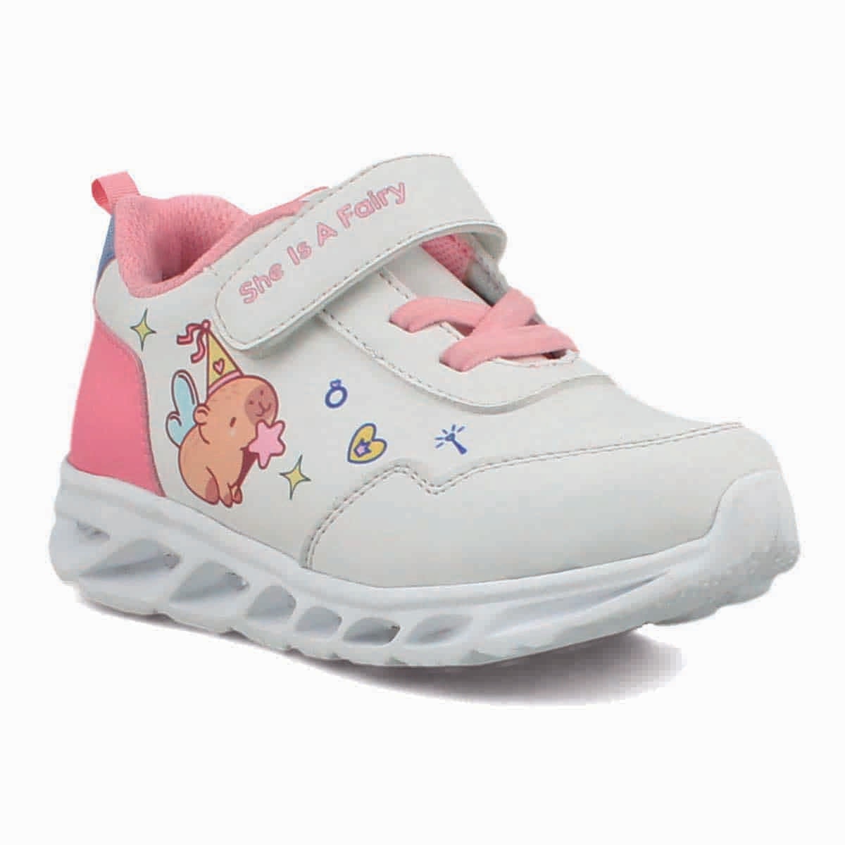 Tenis con Diseño Capibara con Velcro y Luz para Niña