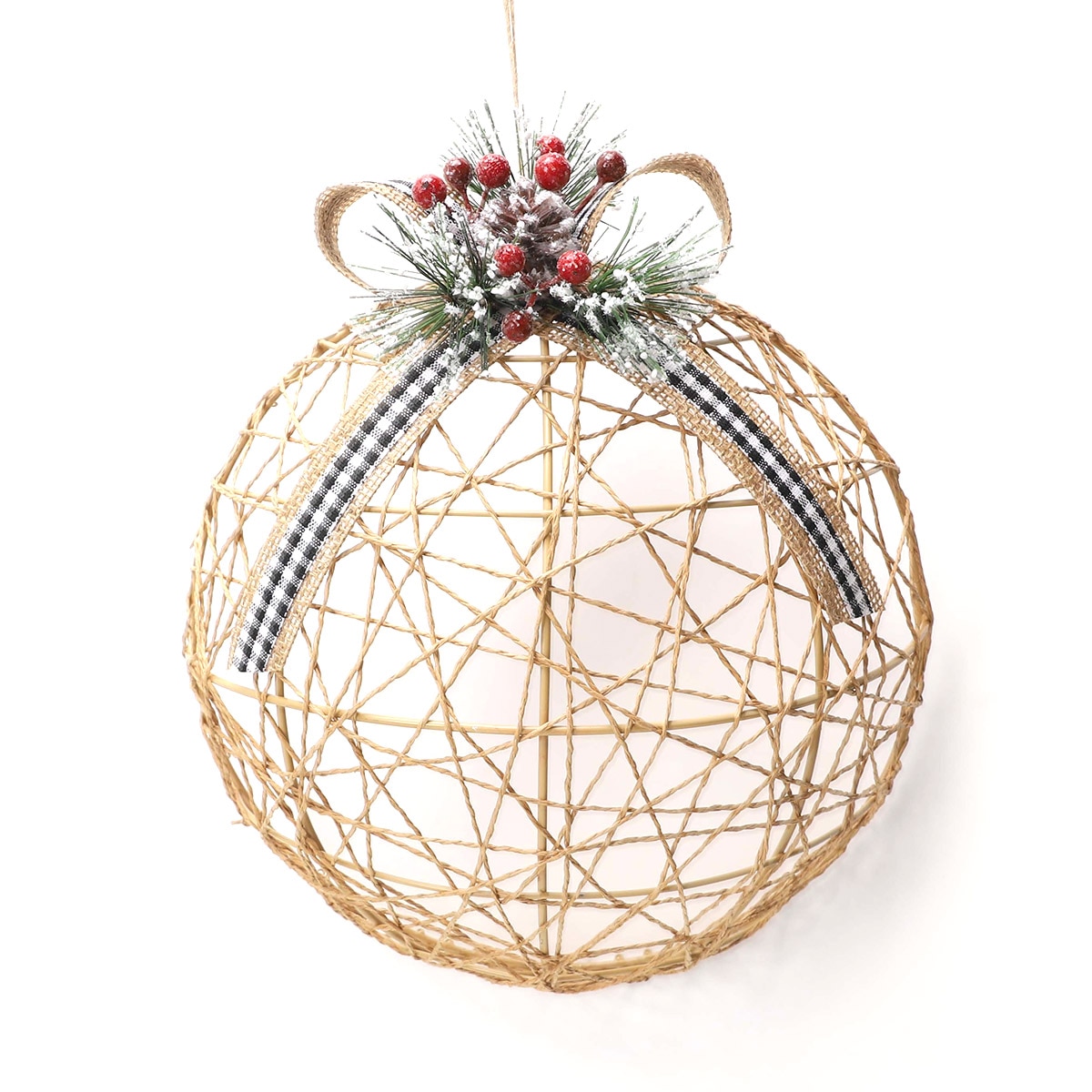Esfera Navideña 20Cm Beige con Mono Decorativo