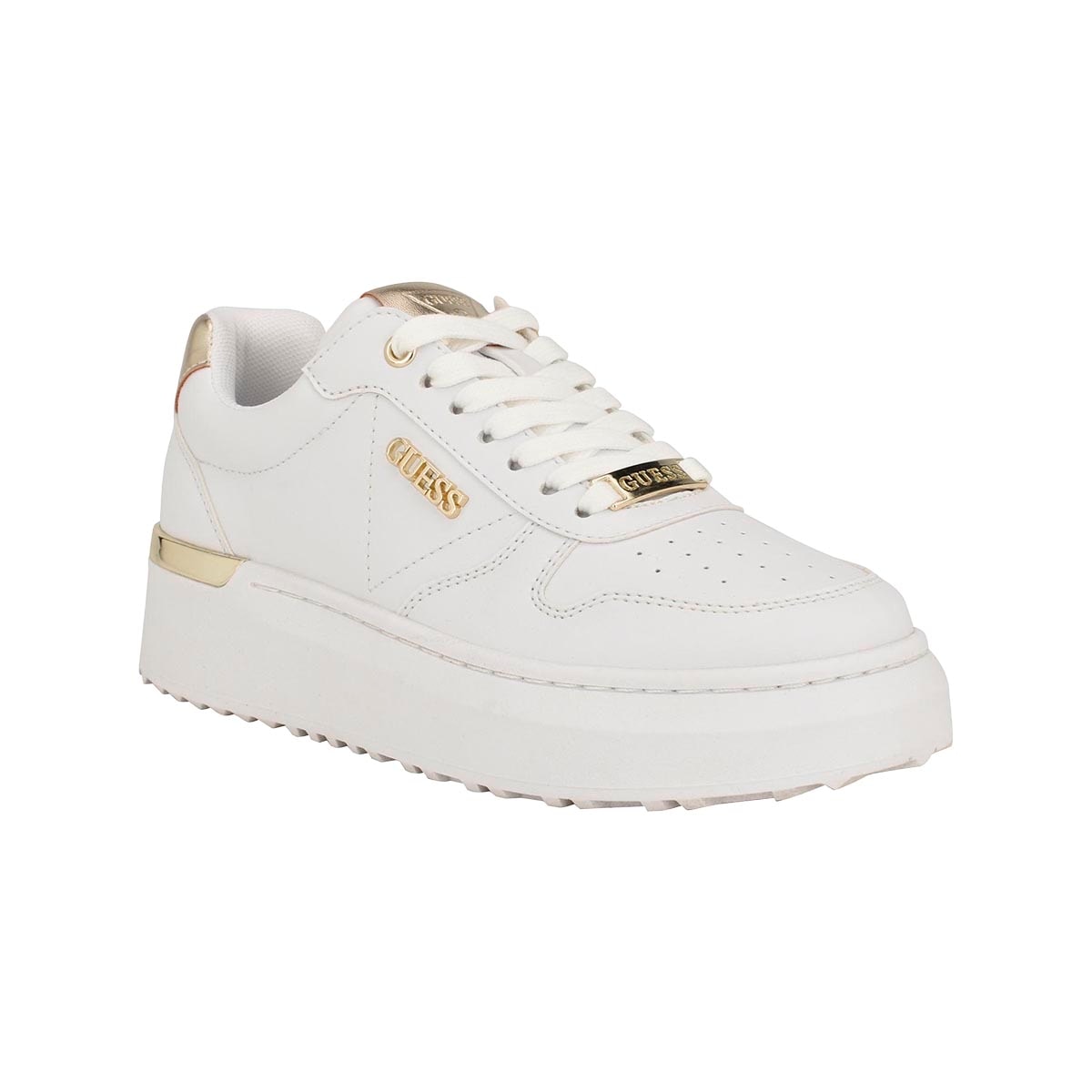 Tenis Plataforma Guess con Aplicación Metalizada para Mujer