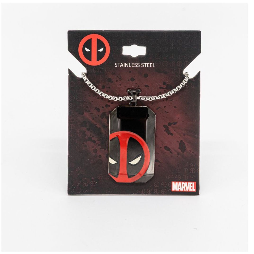 Collar Deadpool Negro de Acero Disney