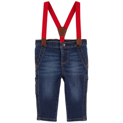 Pantalón para Bebé Niño con Tirantes Azul Obscuro Osh Kosh