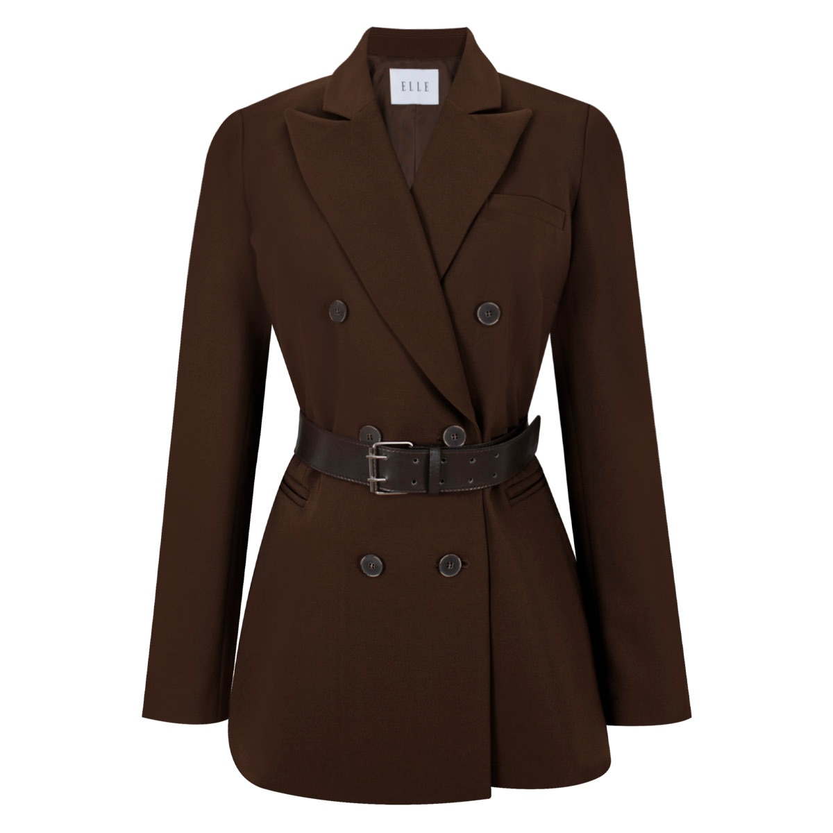 Saco Cruzado con Cinturón Elle para Mujer