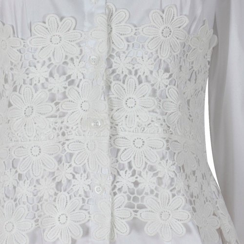 Blusa Romántica con Faja de Encaje Basel para Mujer