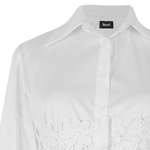 Blusa Romántica con Faja de Encaje Basel para Mujer