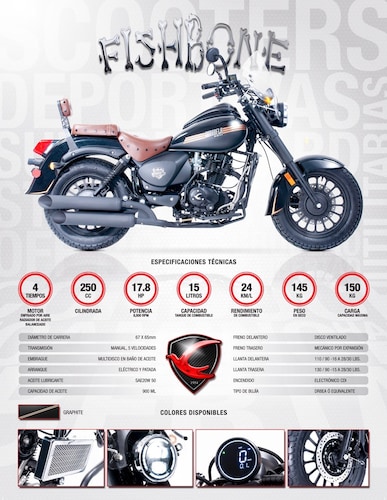 Motocicleta Carabela Fishbone 250Cc Negro 2026