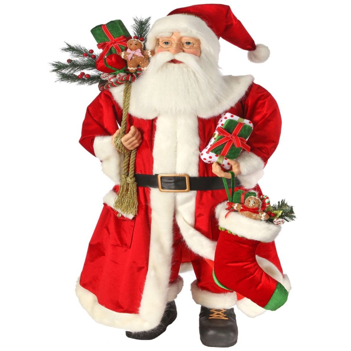 Santa Navideño de la Cocina de Dulces con Saco Y Calceta 52 Pulg