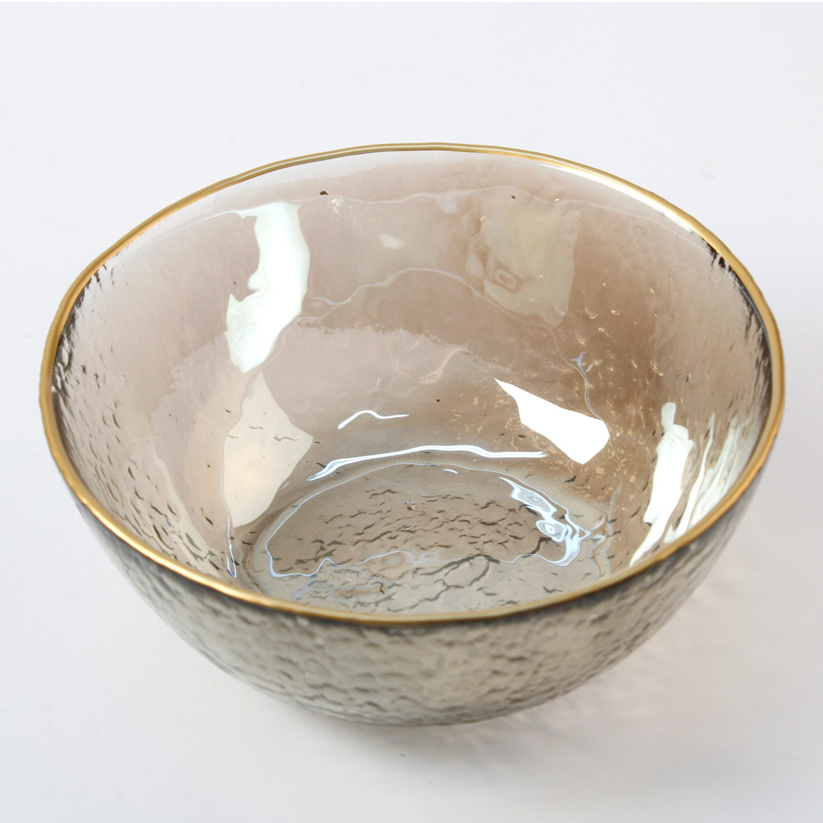 Bowl Filo Dorado 15Cm Café de Vidrio