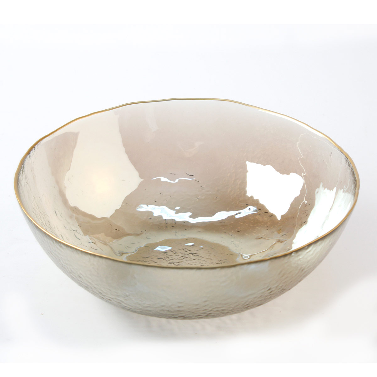 Bowl Filo Dorado 25Cm Café de Vidrio