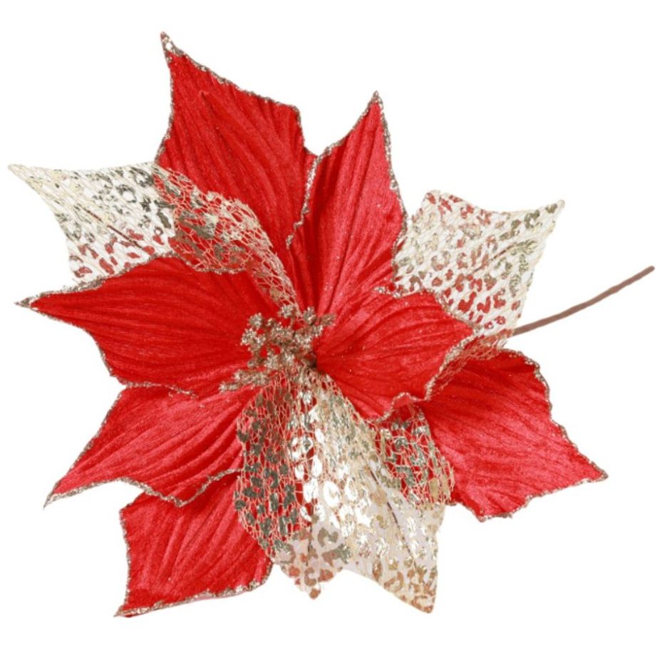 Flor de Navidad 34Cm, Tallo 50Cm Ak-040