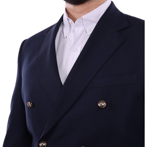 Saco Azul Marino con Textura Discreta Lamberti para Hombre