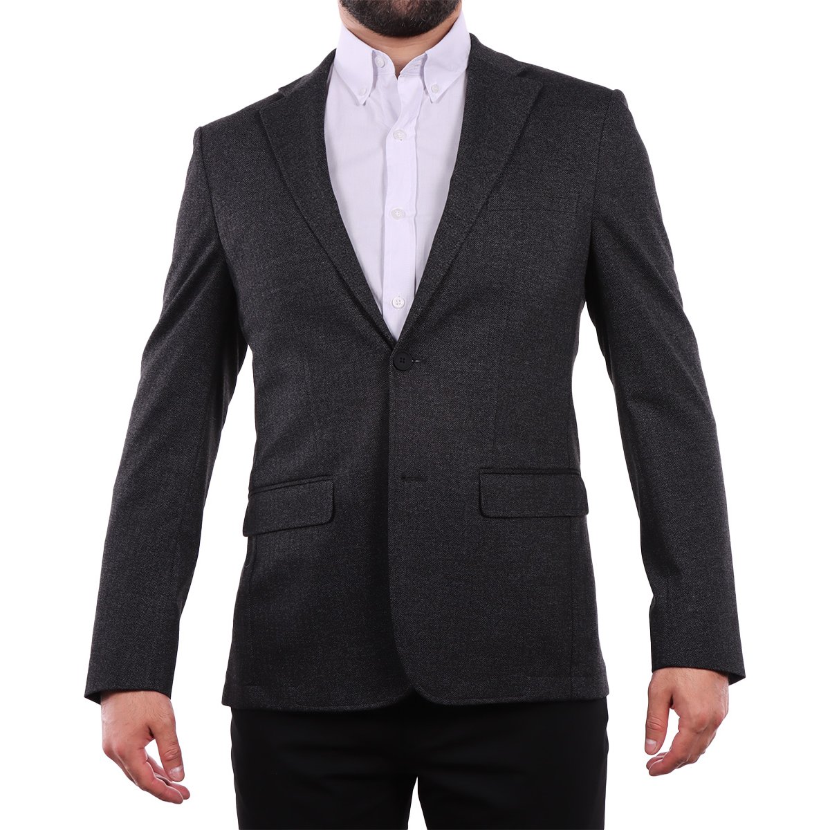 Saco Gris Oscuro con Textura Ejecutivo Calvin Klein para Hombre
