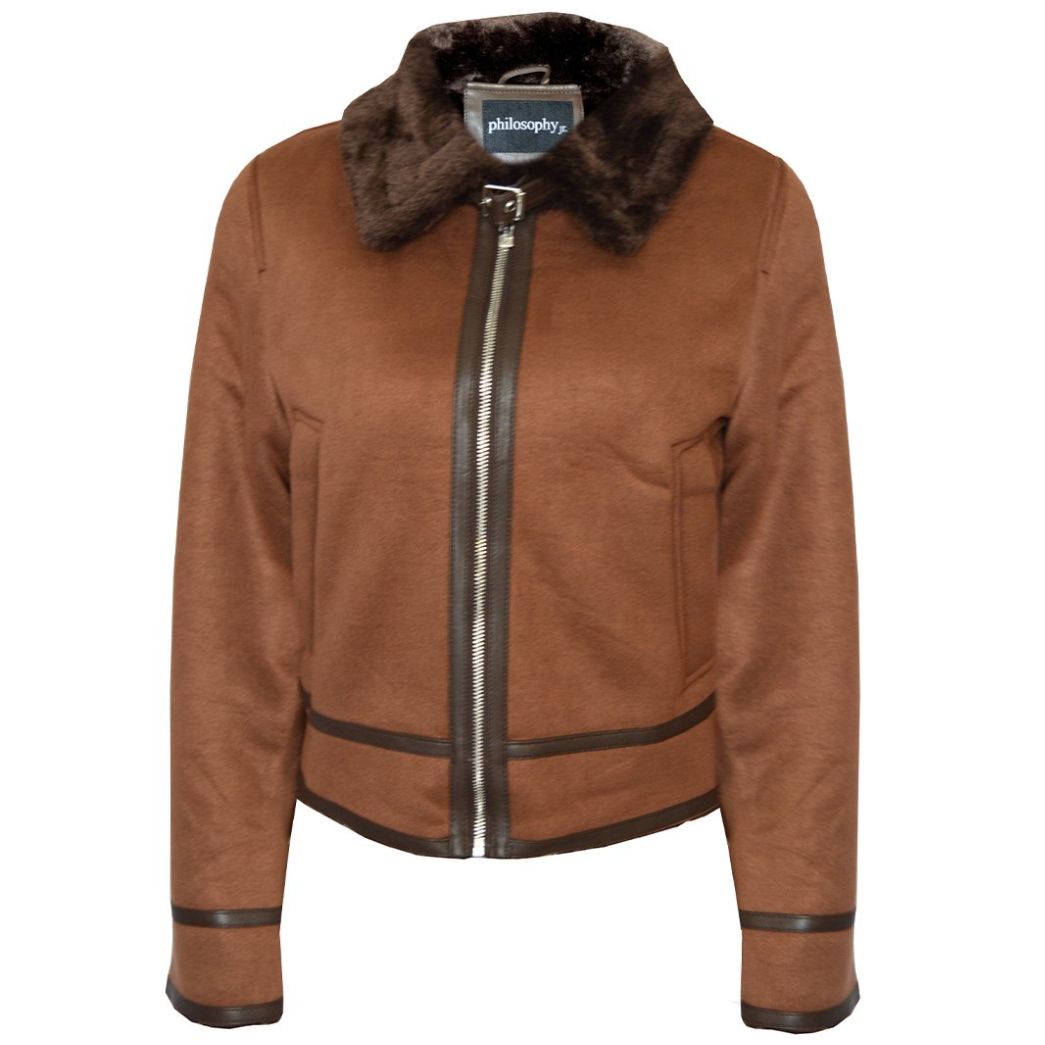 Chamarra Suede con Pelo Philosophy para Mujer Junior