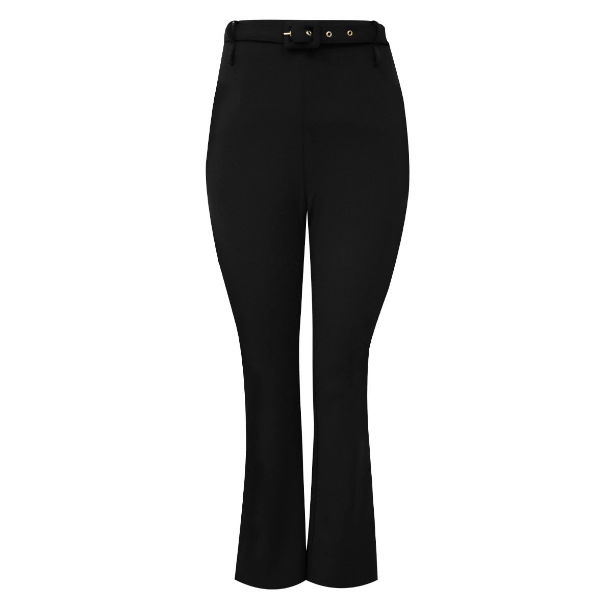 Leggings Negros de Corte Flare y Cinturón para Mujer Petite Just By Basel