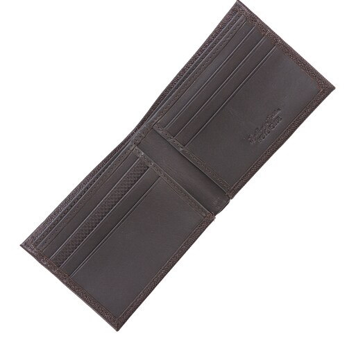 Billetera Polo Club Hombre Café Elegante Texturizada