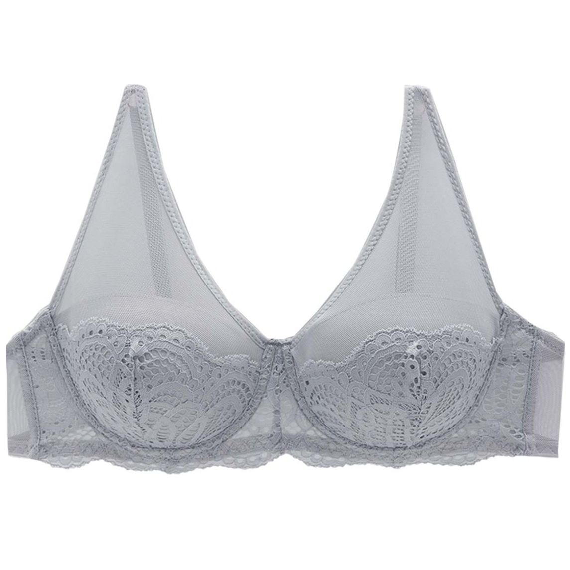 Brasier con Varilla de Encaje Y Mesh Couture para Mujer