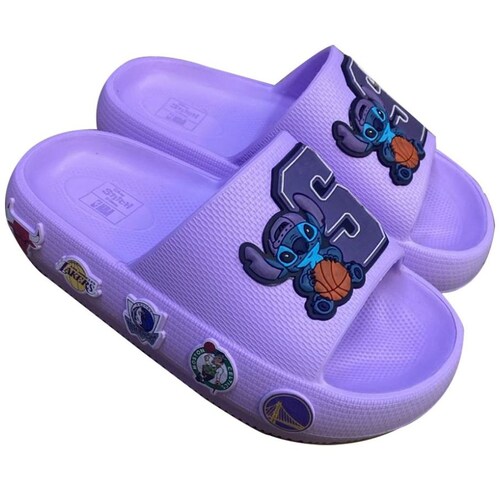 Sandalia con Diseño Personajes Disney Stitch X Nba Morado Unisex