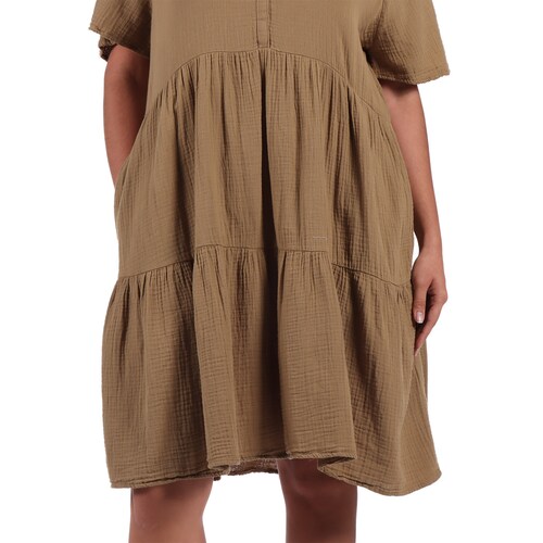 Vestido Corto Capas 100% Algodón Casual Curvi Dex Plus Mujer