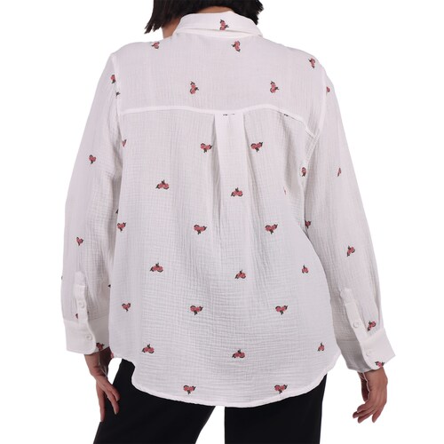 Blusa Algodón Bordado de Flores Curvi Dex Plus Mujer