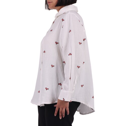 Blusa Algodón Bordado de Flores Curvi Dex Plus Mujer