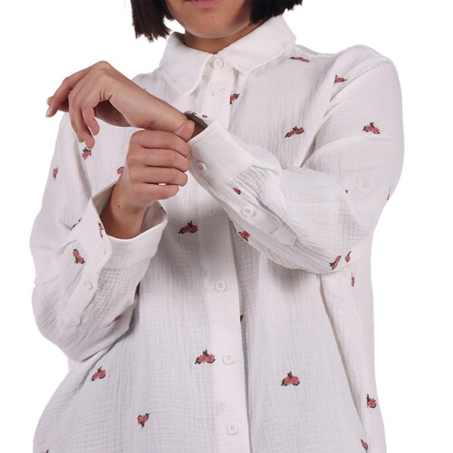 Blusa Algodón Bordado de Flores Curvi Dex Plus Mujer