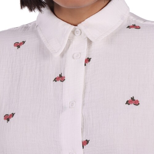 Blusa Algodón Bordado de Flores Curvi Dex Plus Mujer