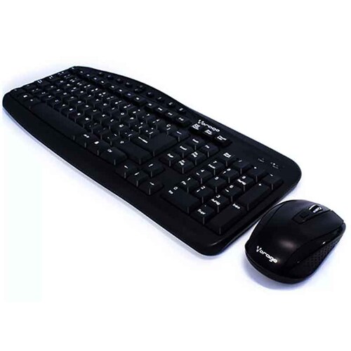 VORAGO Kit Teclado y Mouse Multimedia KM-303 Inalambrico Negro AC-395896-2