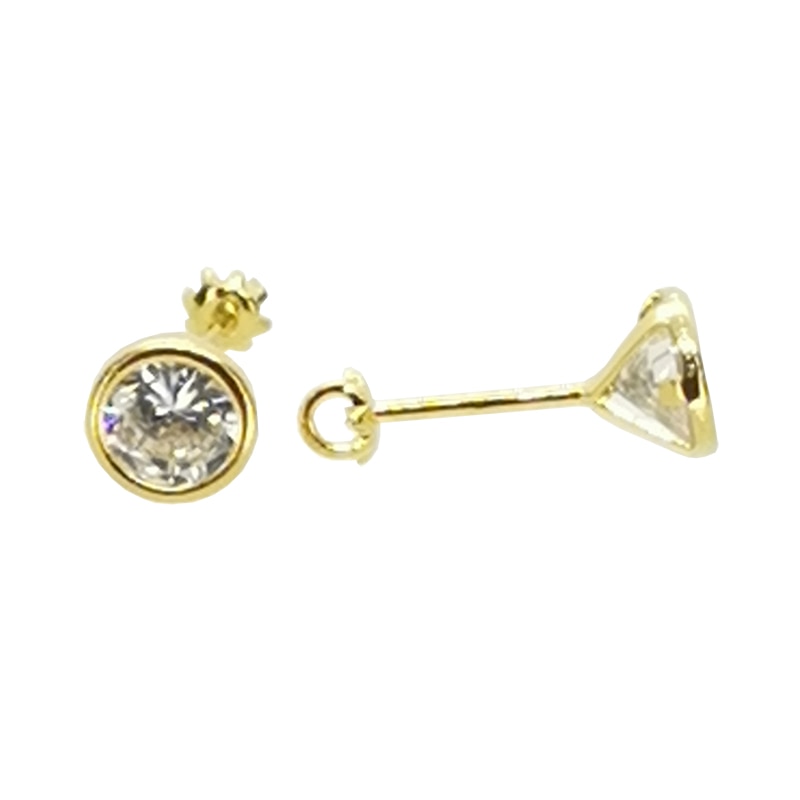 Broquel Bisel Zirconia Oro Laminado 5mm