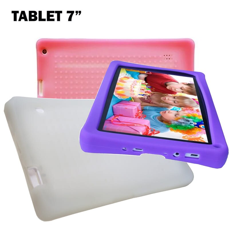 Oferta 3x1 Funda Antigolpes Para Tablet 7 Pulgadas - Rosa - Morado - Blanco