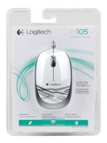 MOUSE LOGITECH M105 ALÁMBRICO USB BLANCO (910-003138)