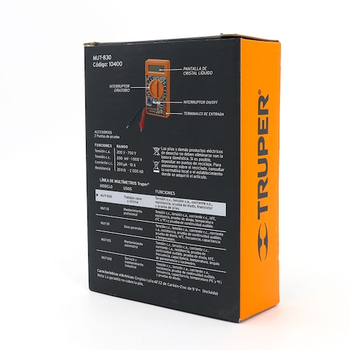 Multimetro Digital Escolar Truper Mut830