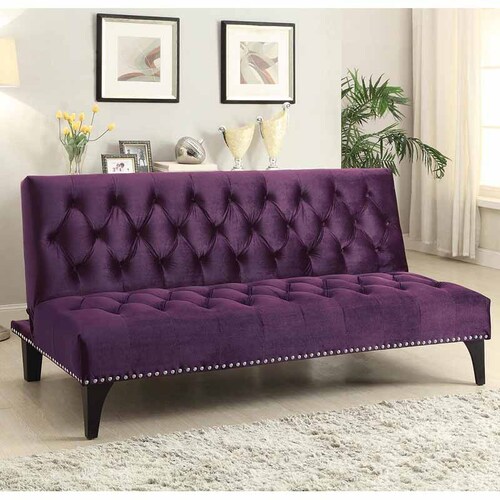 Sofá cama con diseño elegante color morado - Coaster 500235