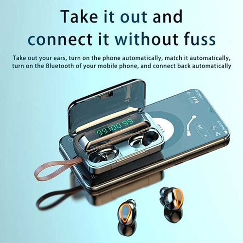 ConfiesOs Inalámbricos Bluetooth 5.0 F9 Fluid con Power bank