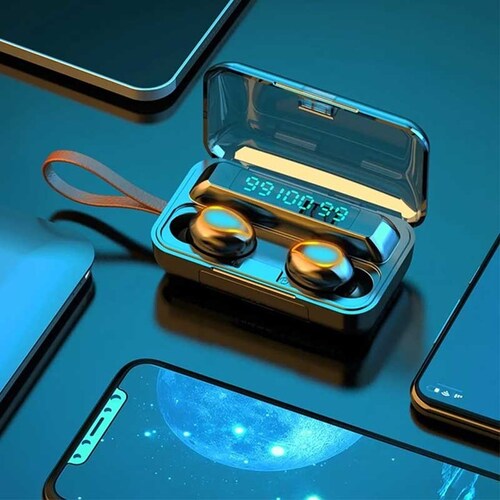 ConfiesOs Inalámbricos Bluetooth 5.0 F9 Fluid con Power bank