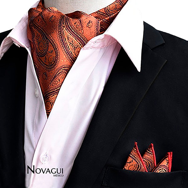 Corbata Ascot (tipo Gazné) con Pañuelo UNISEX Modelo AMIB-gCaNe