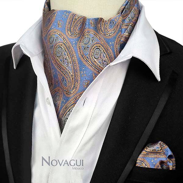 Corbata Ascot (tipo Gazné) con Pañuelo UNISEX Modelo AMIB-gACPlN