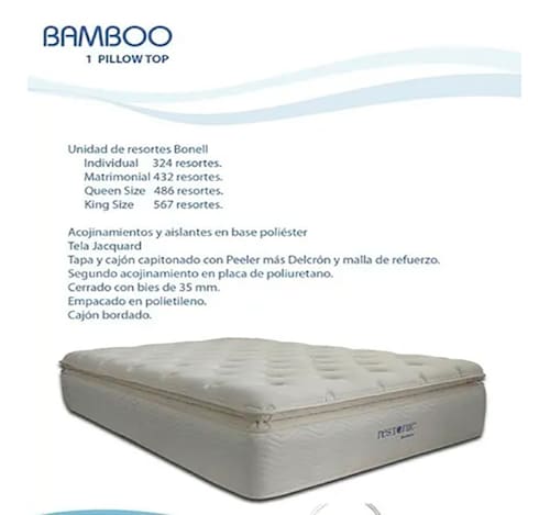 COLCHON MATRIMONIAL CONFORT BAMBOO RESTONIC