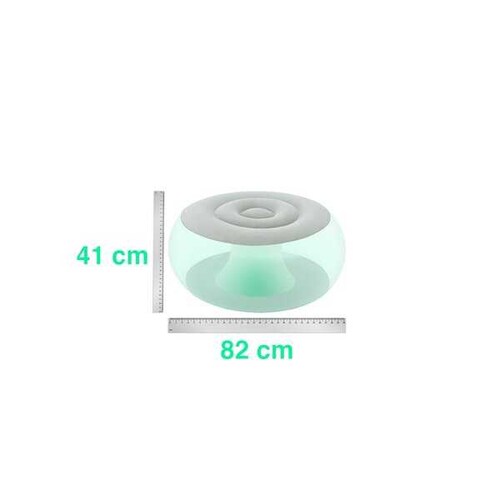 Sillón Inflable Aterciopelado Transparente con Luz Led