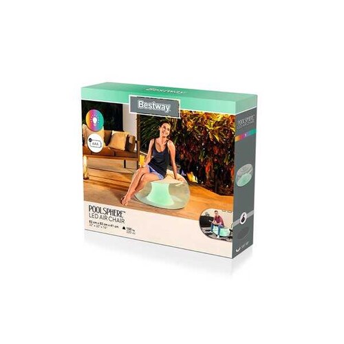 Sillón Inflable Aterciopelado Transparente con Luz Led