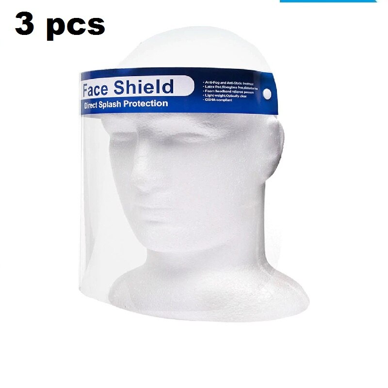 Careta Protector Facial Anti-Empañante Durable Face Shield 3 pcs