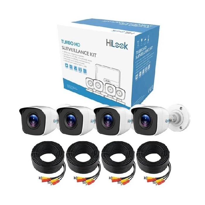 HI LOOK KIT CCTV TURBOHD 720P, DVR 4 CH, 4 CAM BALA METAL, ACCES ...