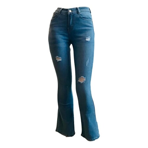 Jeans skinny mujer pantalón mezclilla rasgados rotos destrucción ...