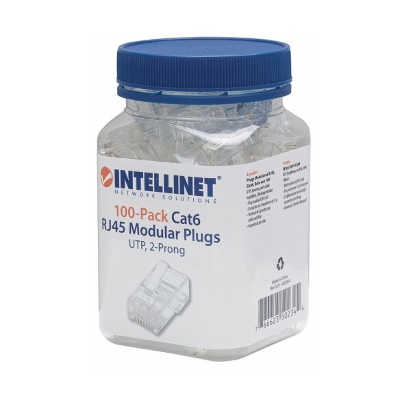 PLUG MODULAR RJ45 UTP CAT6 MULTIFILAR BOTE 100 PIEZAS CONTACTO ORO 15 ...