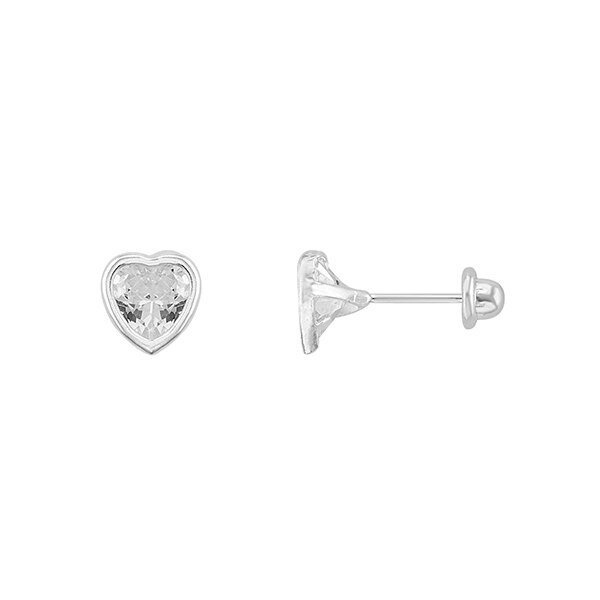 Broquel Bisel Corazón 6x6 en plata .925 + Obsequio